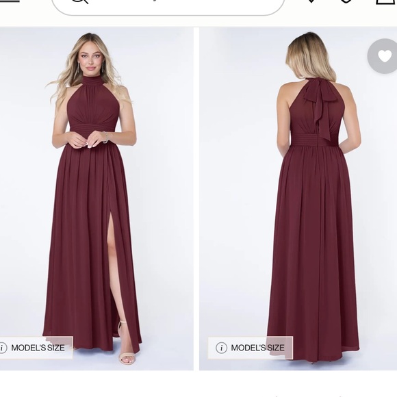 Azazie | Dresses | Azazie Iman Halter Bridesmaid Dress In Cabernet ...